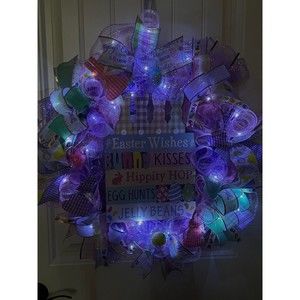 Handmade | Holiday | Handmade Spring Easter Bunny Prelit Wreath 26 Ins ...